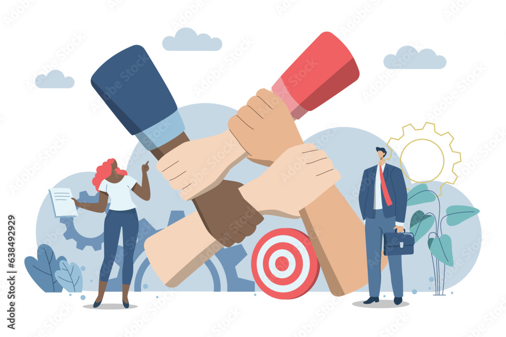 Human join hands together, Teamwork concept and business collaboration ...