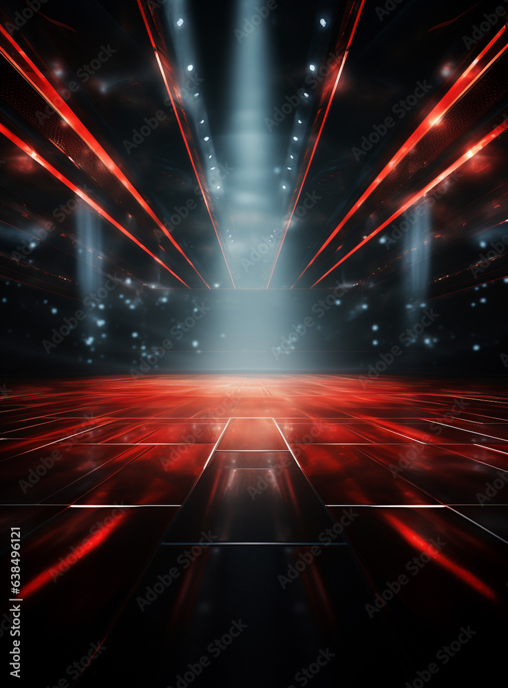 Ai generative Backdrop With Illumination Of Red Spotlights For Flyers ...