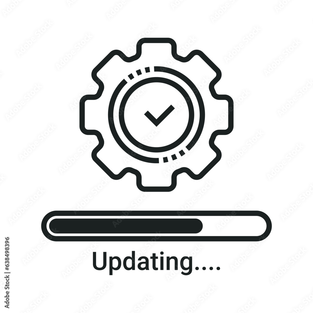 Update Vector Icon, Upgrade System Sign, Installing Software, Gear ...