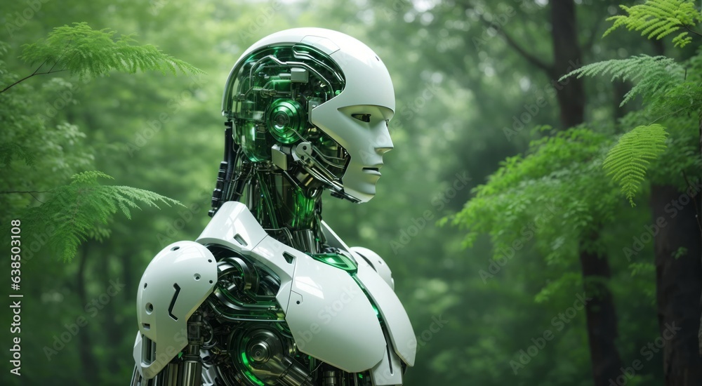 Robot in forest Silent Guardian The Metallic Intrigue in the Forest's ...