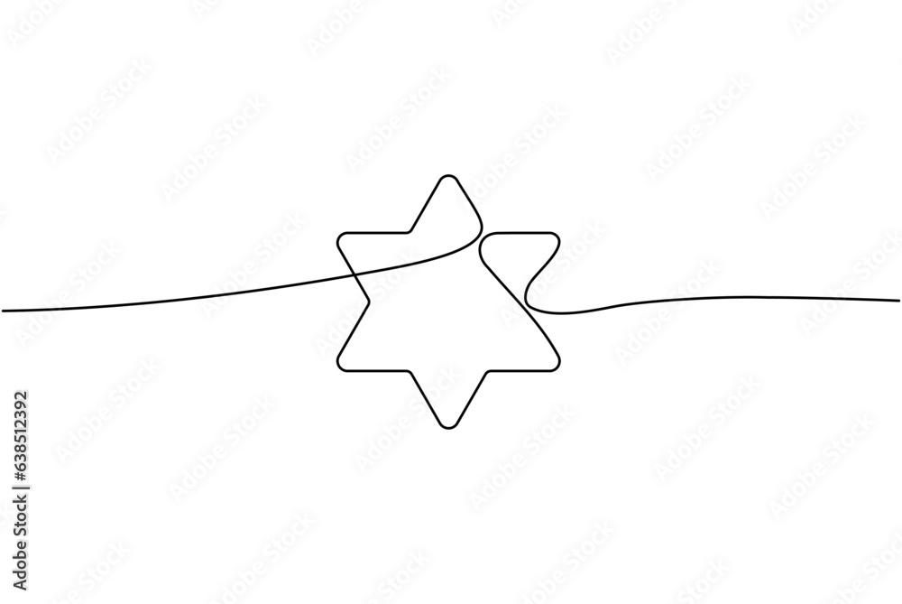 Star of David one continuous line banner template. Hebrew Magen, Shield ...
