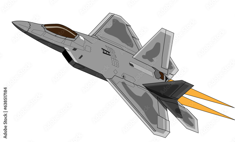 Lockheed Martin F-22 Editable Vector Illustration - For Poster, Banner ...