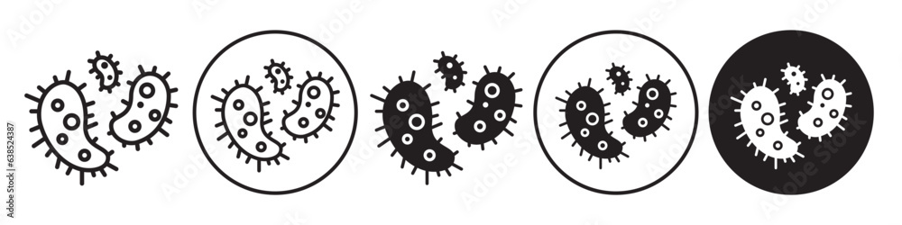 Bacteria Icon. Flat vector symbol of virus germ to threat the immune ...