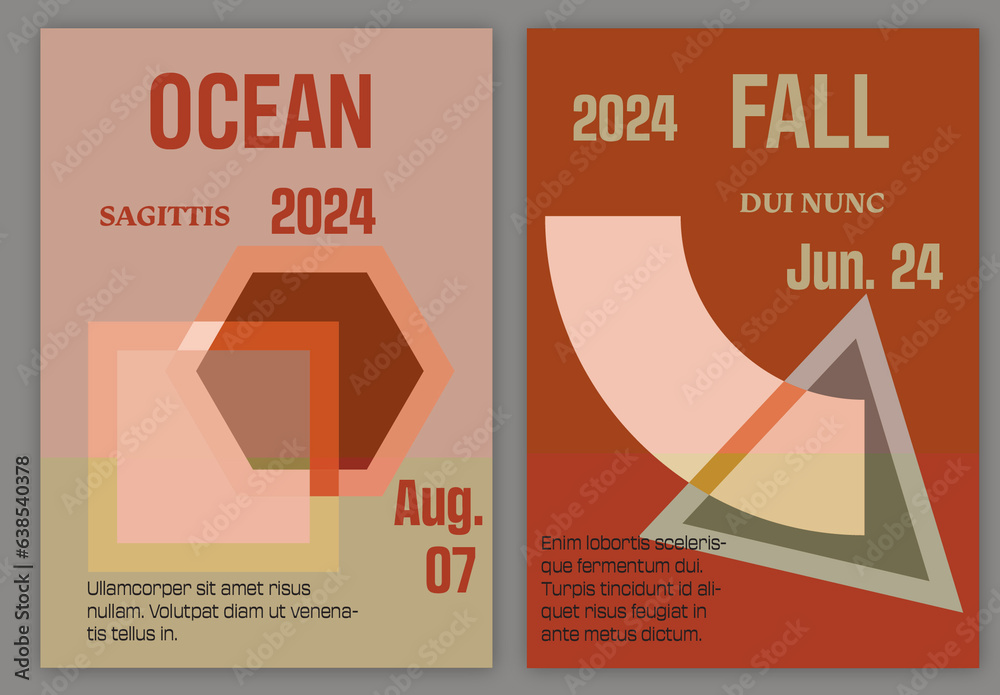 Flyer A4 Template with Simple Overlapping Geometrical Shapes Flat Color ...