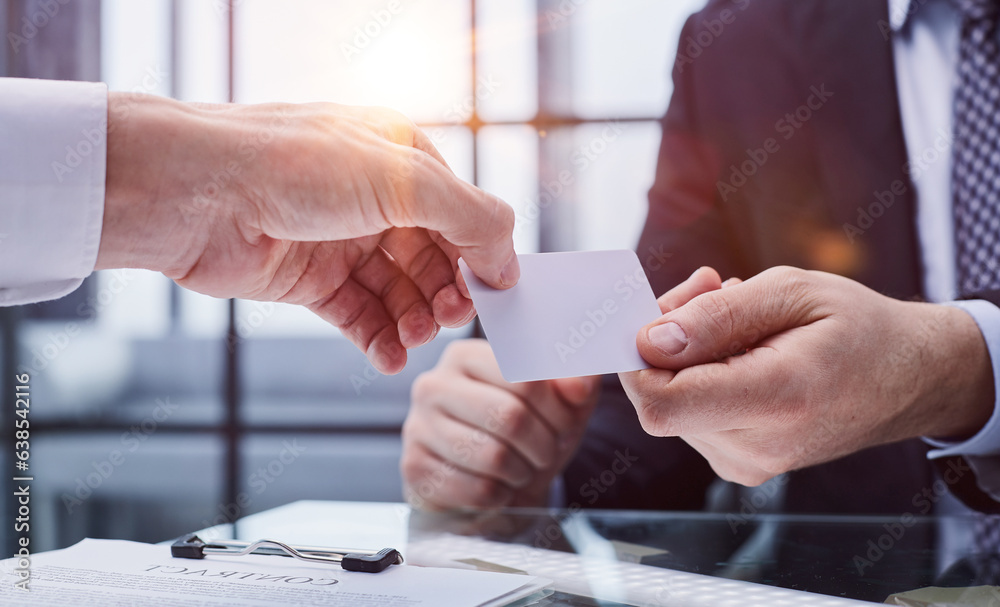 Business card exchange and exchange of communication and collaboration ...