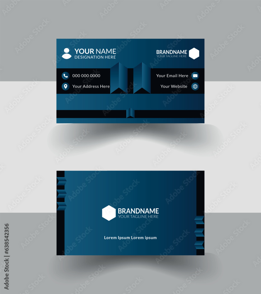 Professional smart corporate business card minimal design.Both of side ...