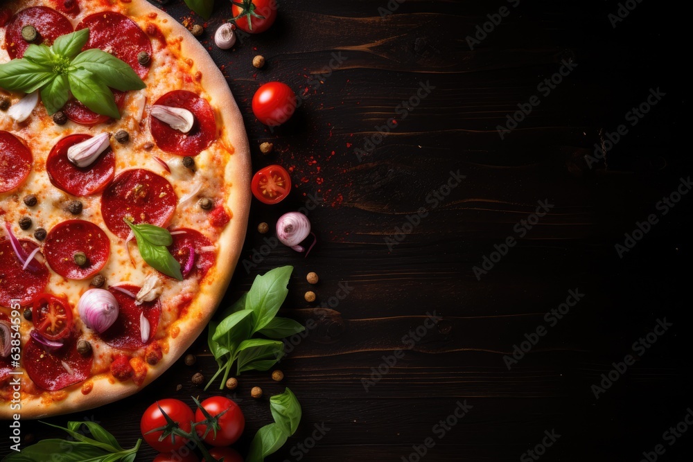 pizza background large copy space - stock picture backdrop Stock Photo ...