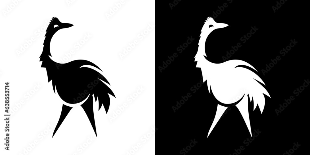 Emu bird simple logo icon vector illustration , Dromaius ...