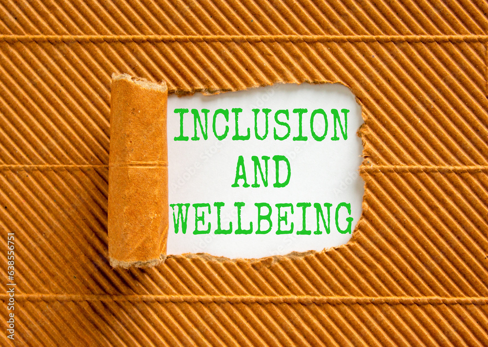 Inclusion and wellbeing symbol. Concept words Inclusion and wellbeing ...