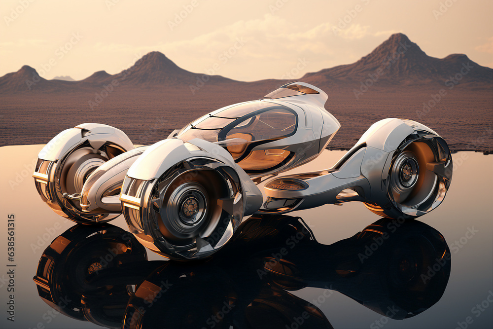 Picture of futuristic fast self-driving sport car made using generative ...