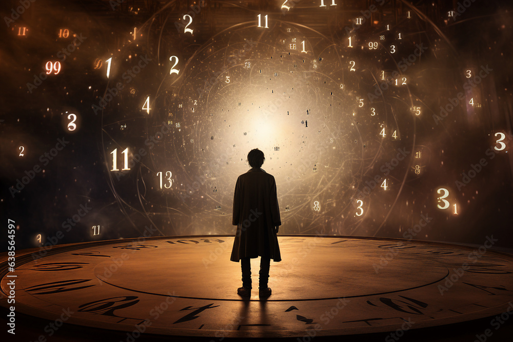 Generative ai collage photo image of time traveler person in astral ...