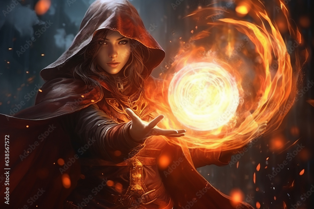 Generative ai collage photo of powerful witcher doing magic spell with ...