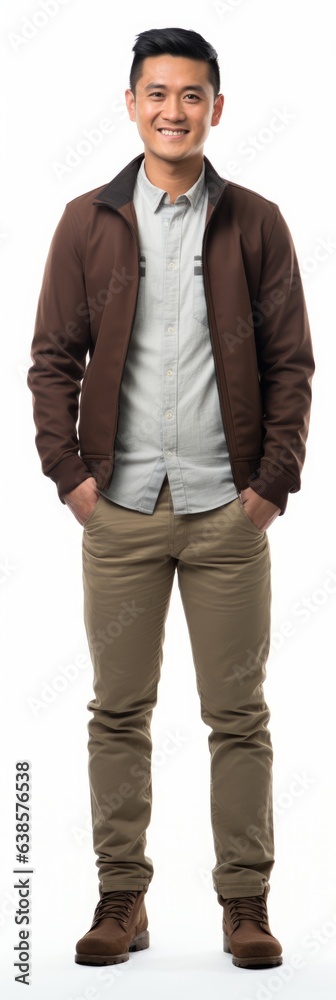 portrait of a handsome young asian man standing full height. full male ...