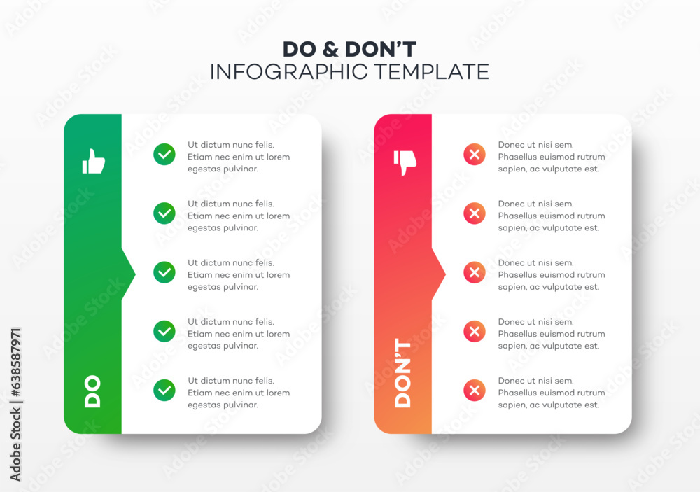 Do and dont infographic template vector 10 eps Stock Vector | Adobe Stock