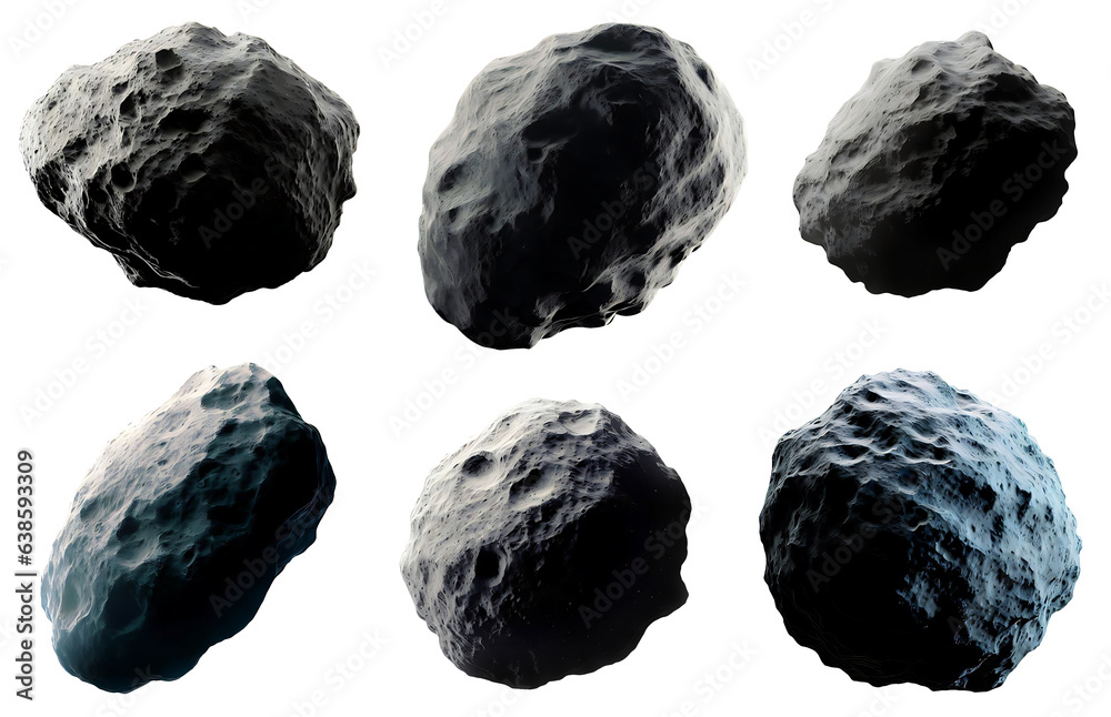 Collection of high contrast asteroids, for use as illustration elements ...