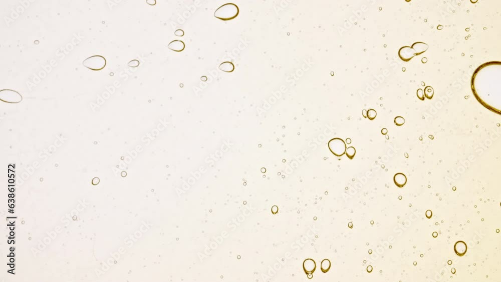 Transparent cosmetic gel fluid with molecule bubbles oil distribution ...
