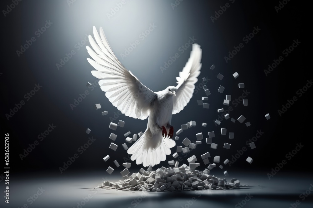 freedom and victory concept, Peace white dove flying to get released ...