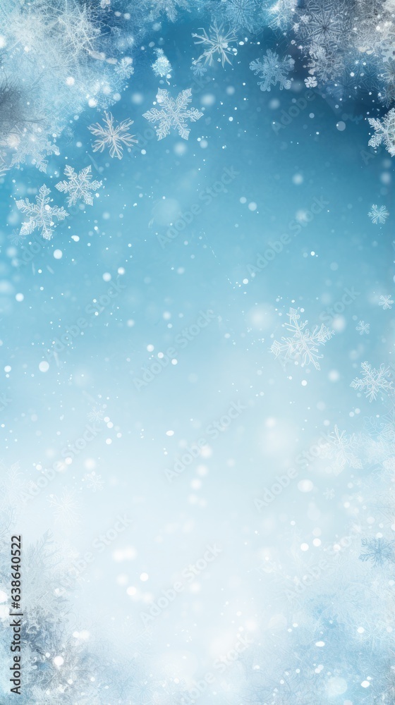 Winter Wonderland themed background in portrait mode with copy space ...