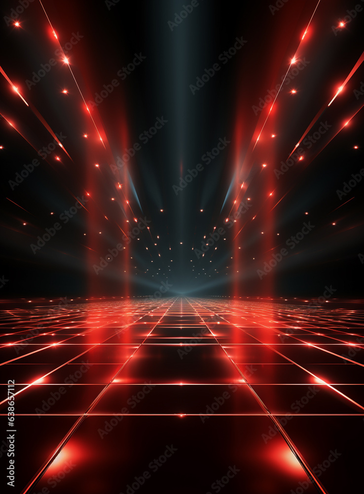 Ai generative Backdrop With Illumination Of Red Spotlights For Flyers ...
