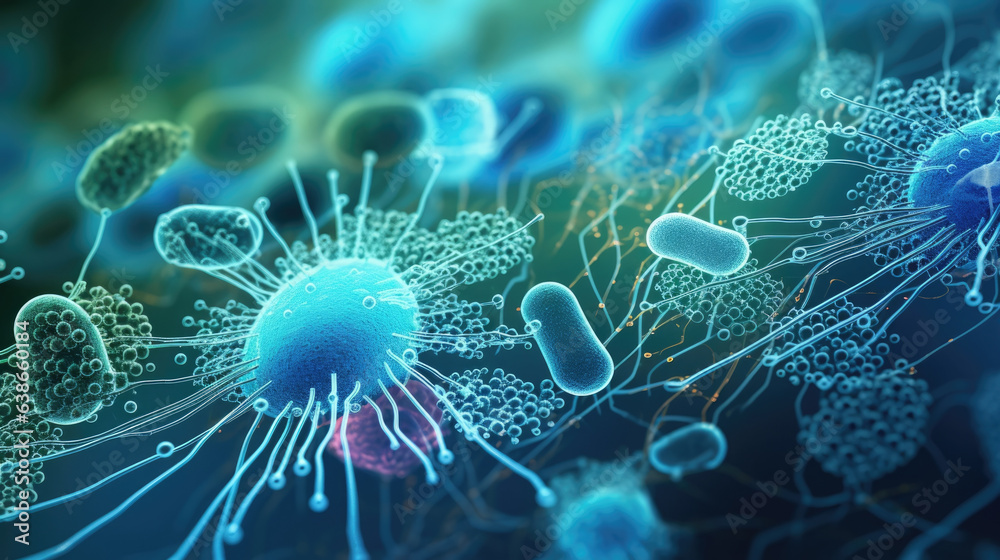 A macro photo of a bacterial domain reveals s of cells that are ...