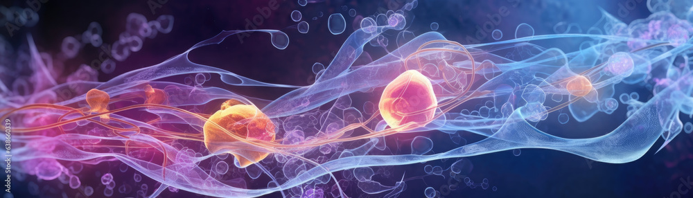 This macro image shows a eukaryotic cell and its cytoskeleton made up ...