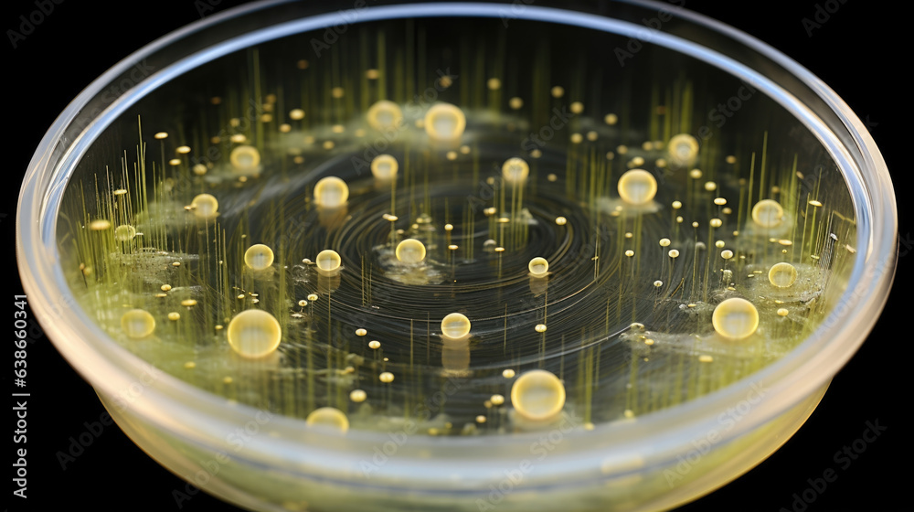 This image shows an eerily beautiful colony of bacteria growing on a ...