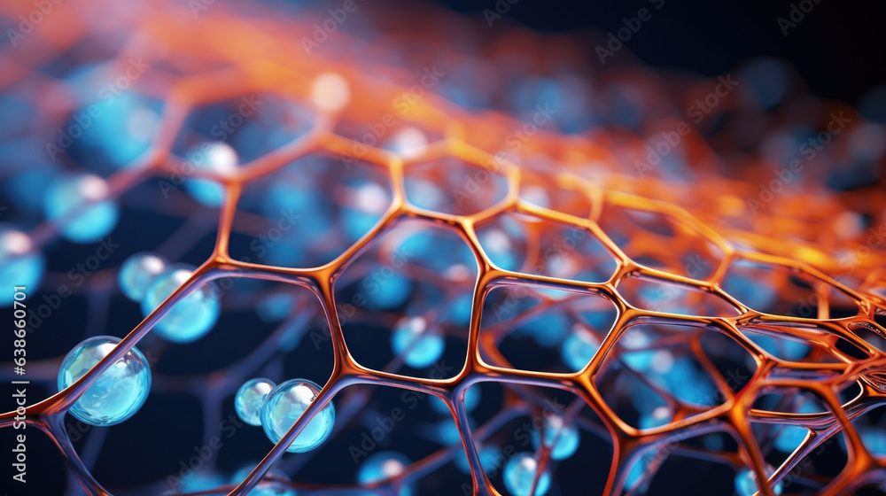 under a microscope a fine honeycomblike pattern of phospholipids and ...