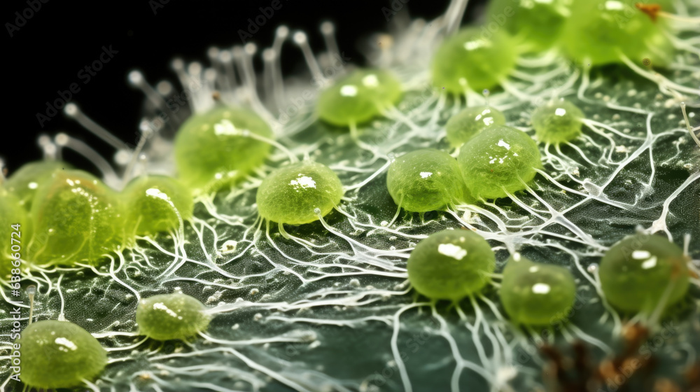 A macro image of Chlamydomonas displays a sphereshaped cell with short ...
