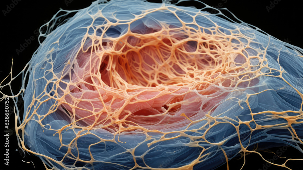 A cross sectional view of the endoplasmic looks like a tangled web of ...