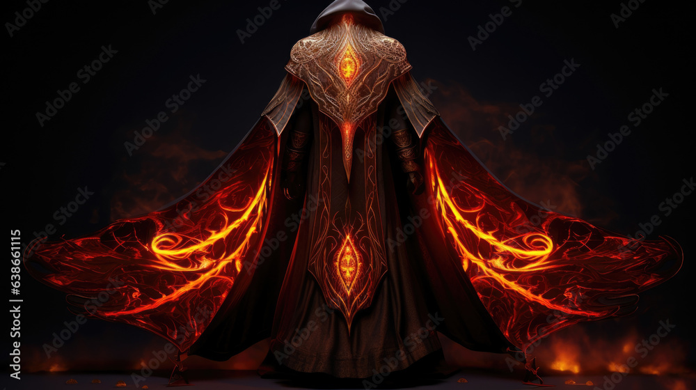 The pyromancers cape flowed in a demonic dance illuminated by the ...