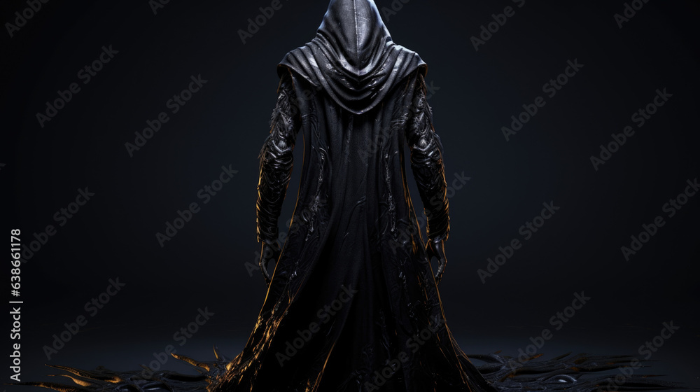 pale figure stands in a pool of eerie light face shielded from view ...