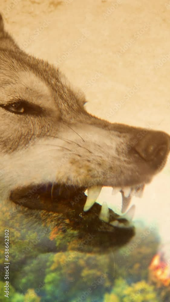 Extreme Heat and Forest Fires. Vanishing Animal Species, Wolf. Alpha ...