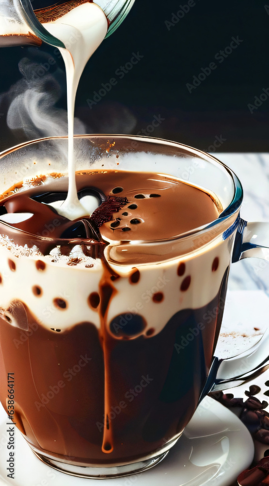 Cup hot chocolate, background image mobile phone, cellphone, ios ...