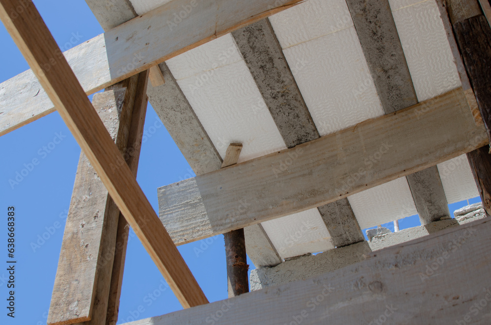 Detail of the construction of a Styrofoam slab in Brazil, a light and ...