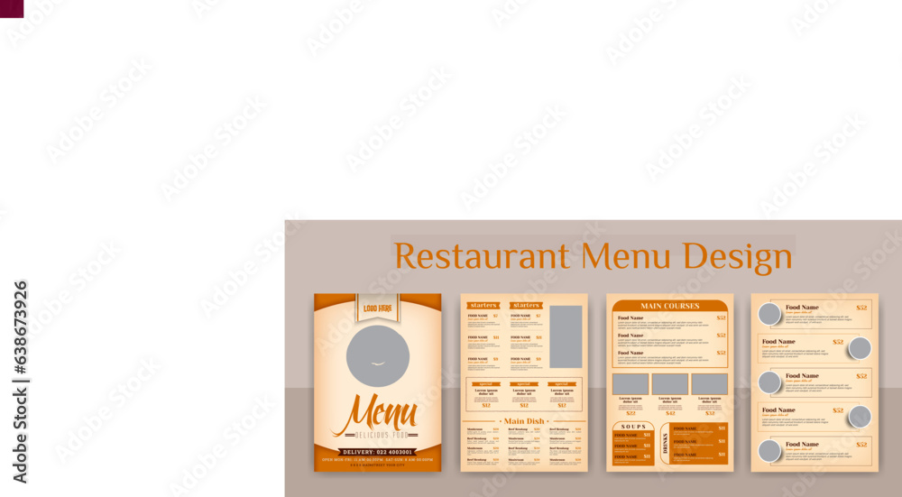 Elegant restaurant Food Menu Template, Restaurant cafe menu, template ...