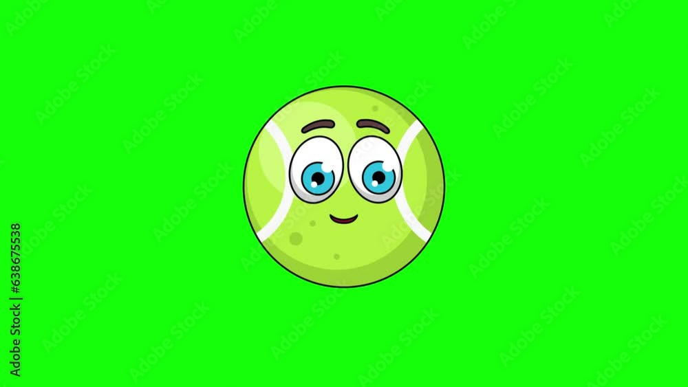 tennis ball cartoon character with saluting face, emoji emoticon ...