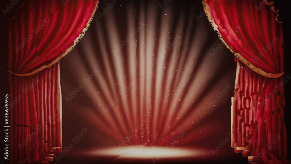 Up to 4K resolution, A gorgeous red curtain rises, Generative AI and ...