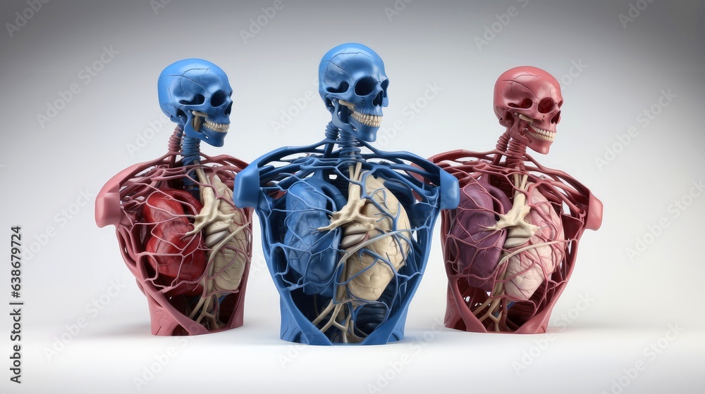 3D illustration mockup of the human organ system, Anatomy, Nervous ...