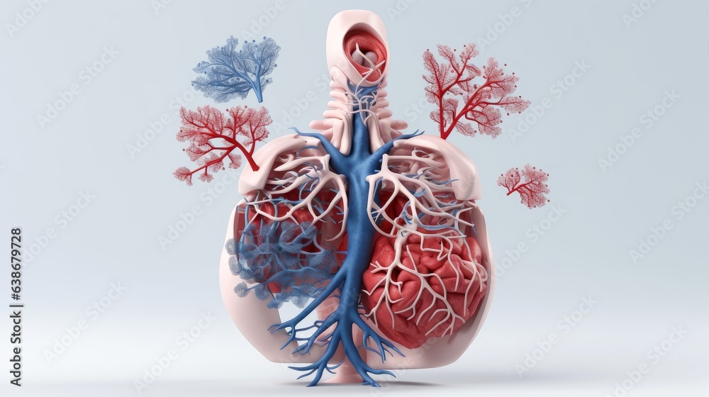 3D illustration mockup of the human organ system, Anatomy, Nervous ...