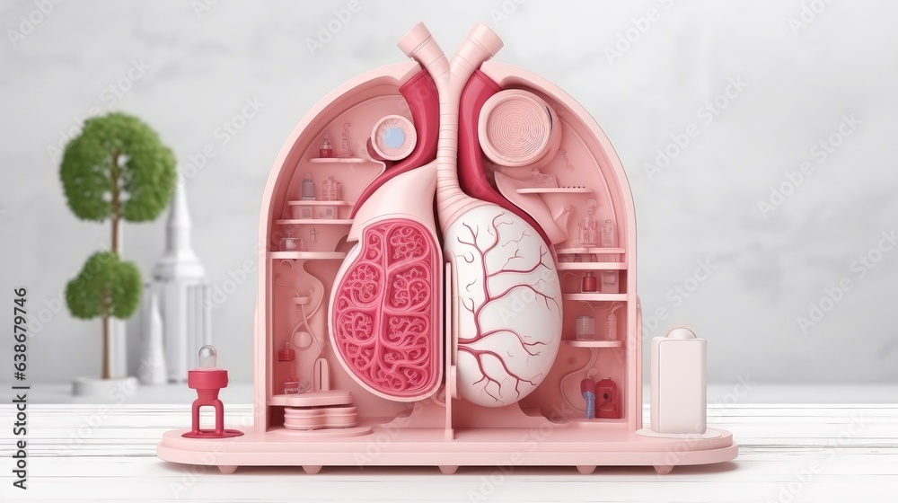 3D illustration mockup of the human organ system, Anatomy, Nervous ...