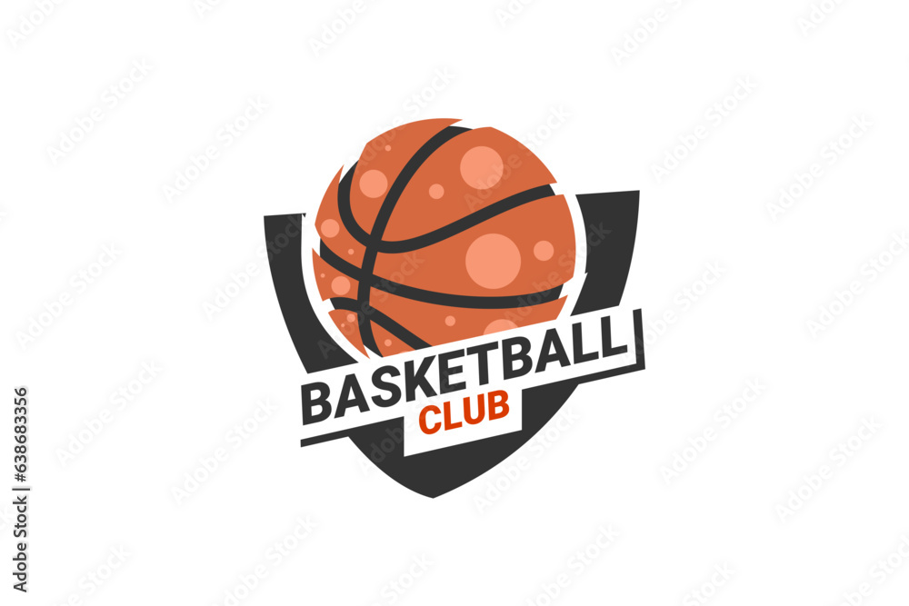 basketball club sign Badge. Basketball logo with shield background ...