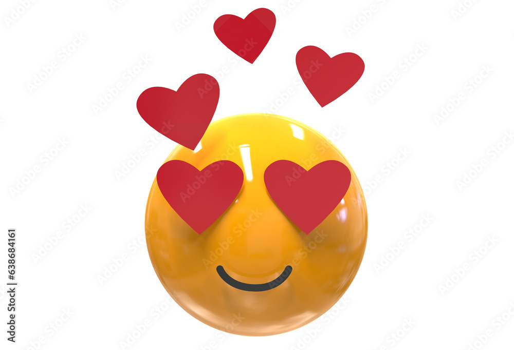 3d render emoticon reaction face Stock Illustration | Adobe Stock