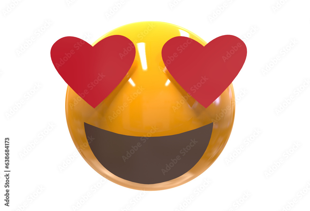 3d render emoticon reaction face Stock Illustration | Adobe Stock