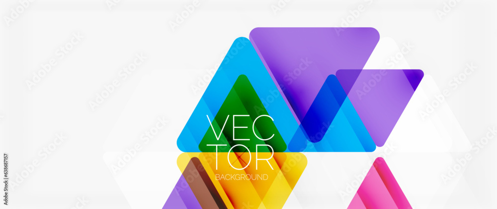 Abstract background. Color transparent triangles in mosaic style with ...