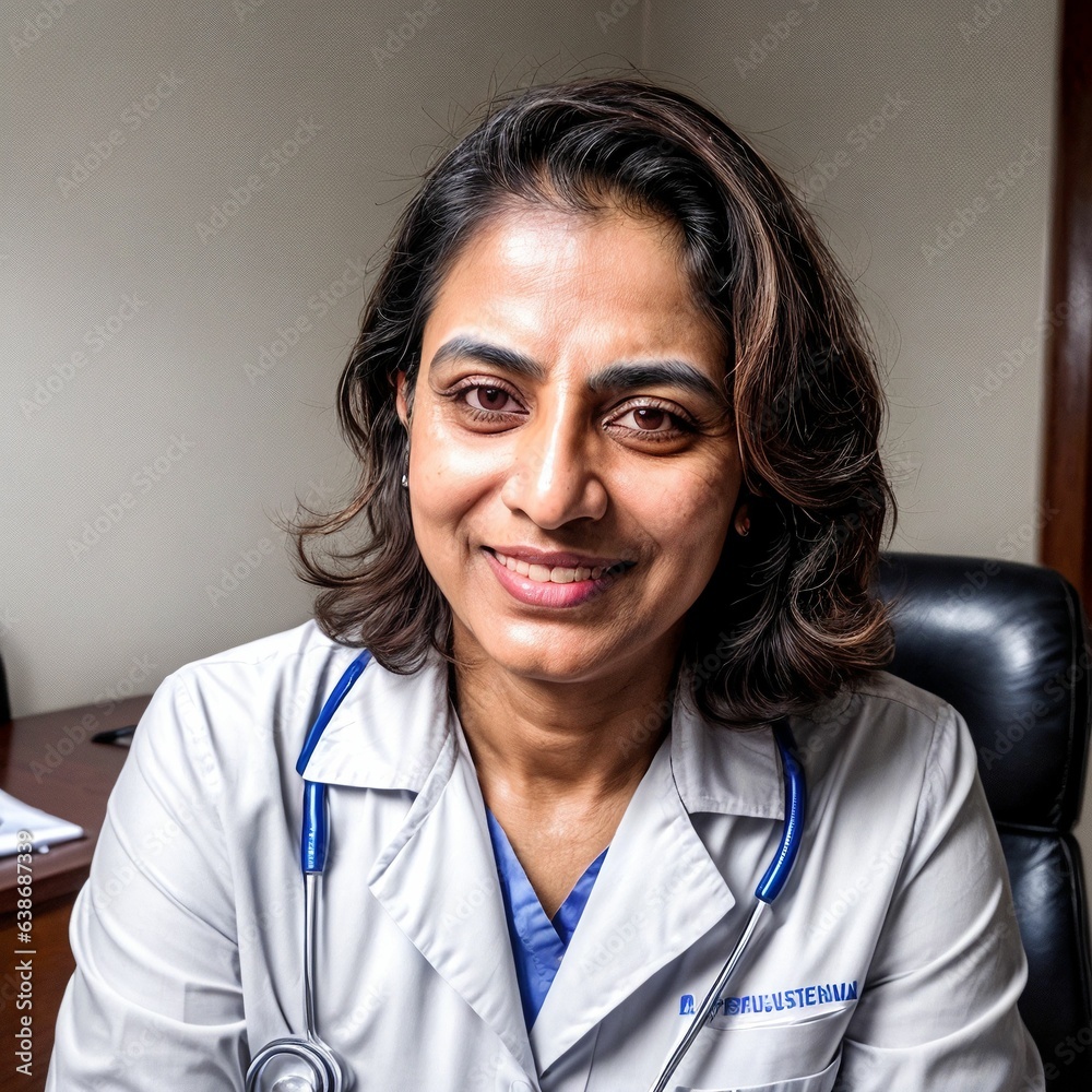 Professional Indian Hispanic Ethnic woman in a virtual meeting talking ...