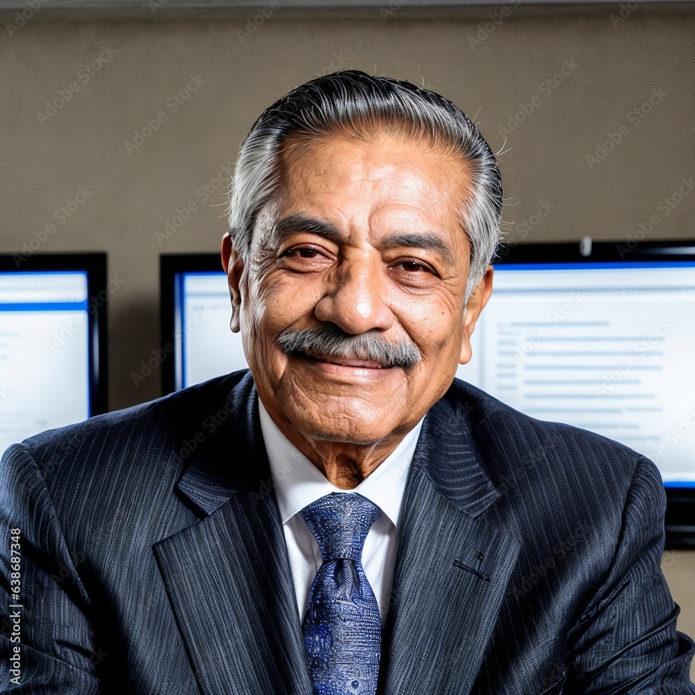 Professional Indian Hispanic Ethnic man in a virtual meeting talking ...