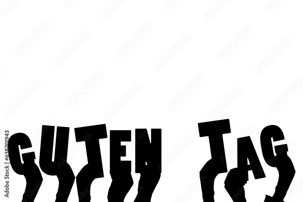 Digital png illustration of hands with guten tag text on transparent ...