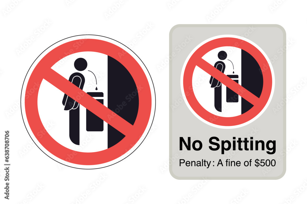 NO spitting sign notice. No spitting warning sign illustration design ...