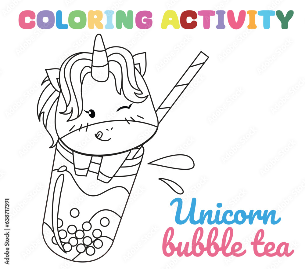 coloringColoring unicorn worksheet page. Let's colouring the cute ...