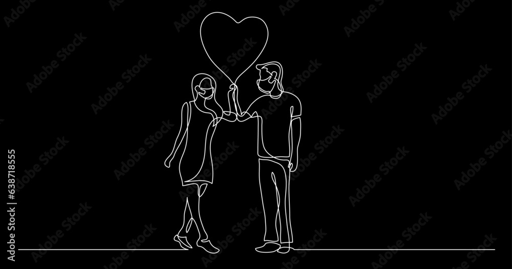 Vetor de continuous line drawing vector illustration with FULLY ...